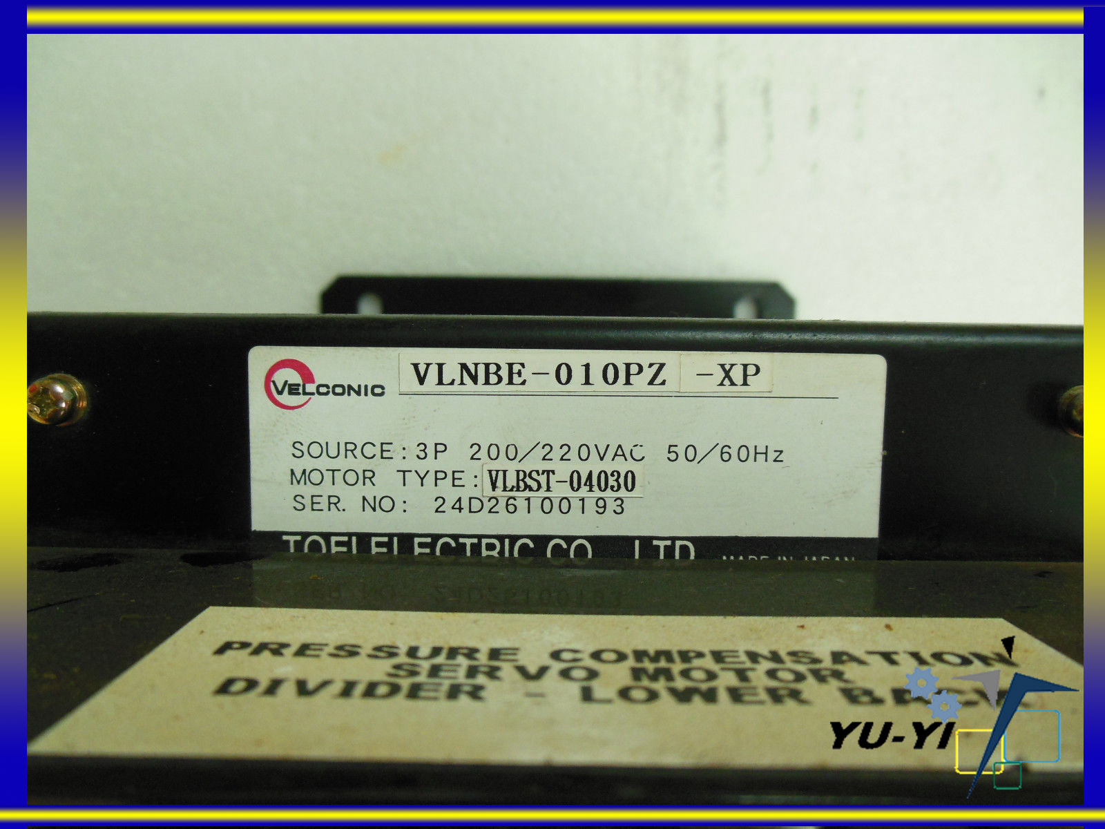 Toei Electric Velconic Servo Drive VLNBE-010PZ-XP - PLC DCS SERVO Control MOTOR POWER SUPPLY IPC ...